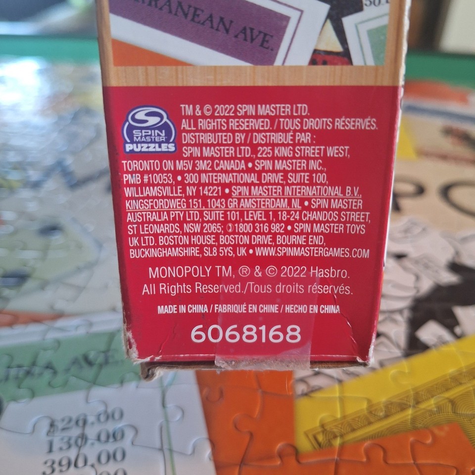 Spin Master Monopoly 500 Piece Puzzle Board Game Classic Edition | eBay