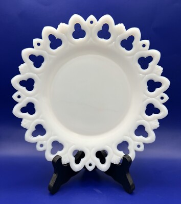 Fenton Silver Crest Milk Glass Plate Fancy Salad Plate | eBay