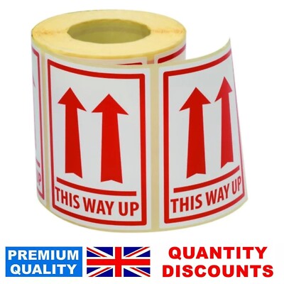This Way Up Printed Parcel Labels - Postage Stickers - Permanent Self ...