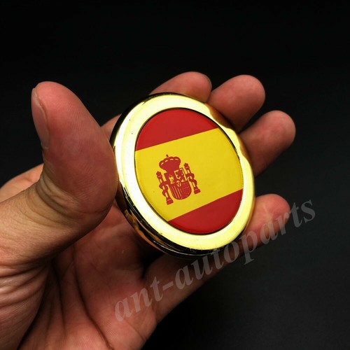 Gold Metal Spain Spanish Flag Car Emblem Badge Motorcycle Tank Decals ...