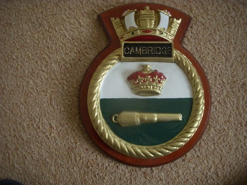 Royal Navy HMS Cambridge ships crest | eBay UK