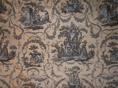 Thibaut, Springfield Toile, Romanic Toile, By the Yard, Color Black on ...