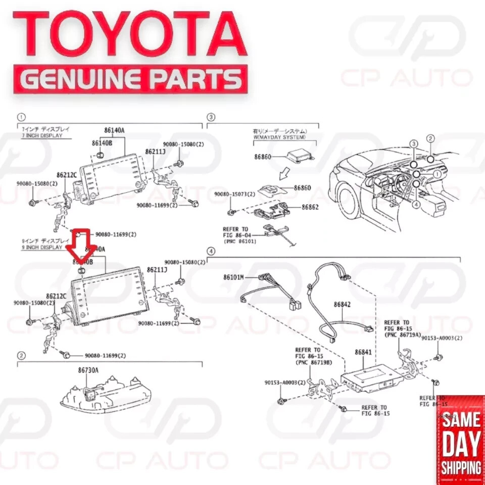 2020-2022 Toyota Camry SE XLE XSE Radio Display Monitor Control Power ...