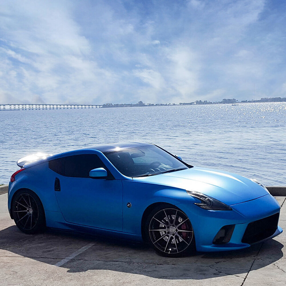 Blue 350z Black Rims