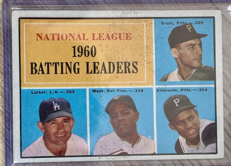 1961 Topps '60 NL Batting Leaders Mays Clemente #41 Baseball Card | eBay