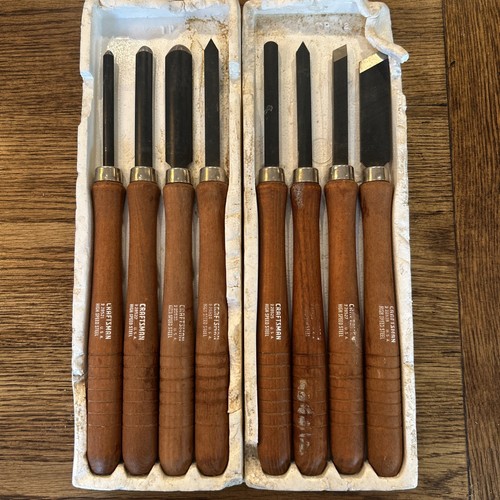CRAFTSMAN SEARS 2859 USA 8 PIECE WOOD TURNING SET CHISELS LATHE ...