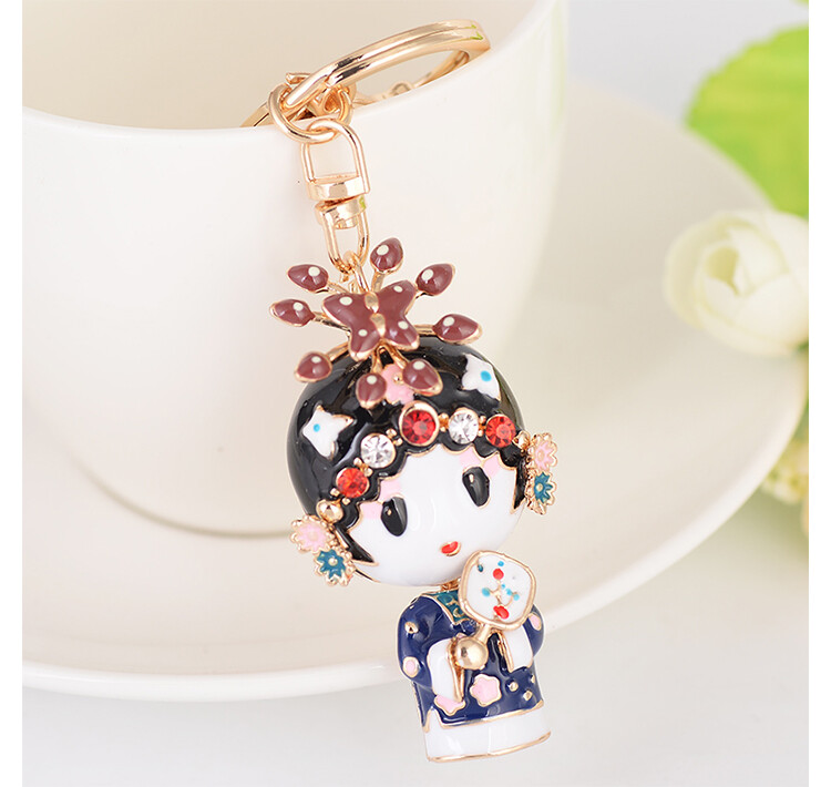 Chinese Peking Opera Keychain Crystal Cute Keyring Bag Car Charm ...