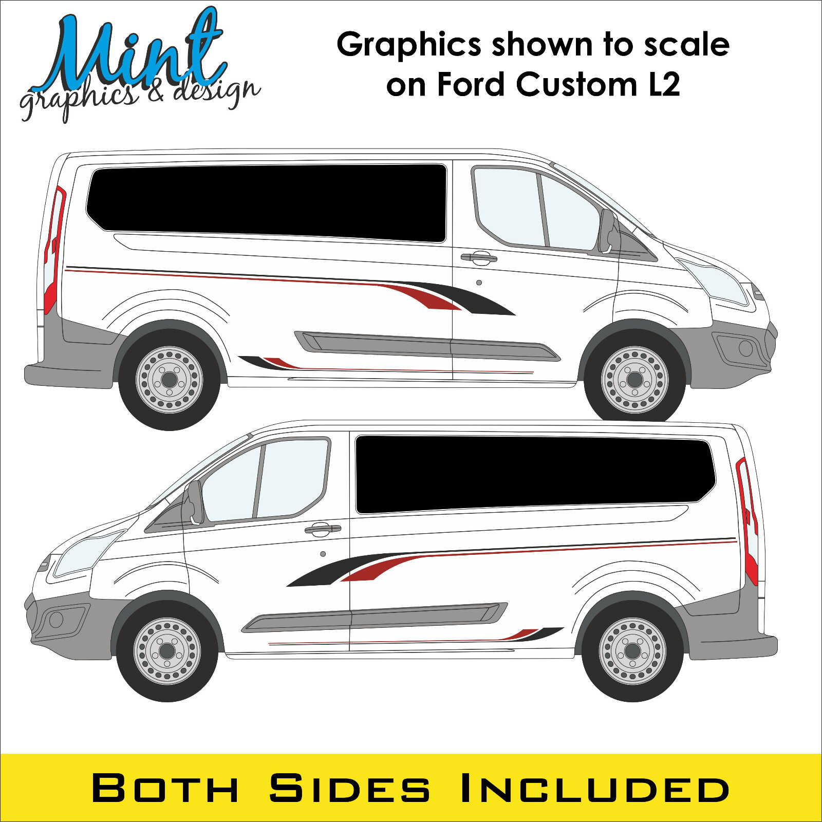FORD TRANSIT CUSTOM LWB L2 compatible CAMPER van Motorhome GRAPHICS ...