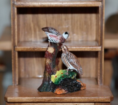 DOLLHOUSE MINIATURE Quail Partridge Wild Bird Sculpture_OOAK ARTIST ...