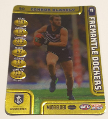 2018 Teamcoach Connor Blakely Gold Parallel Card - Fremantle Dockers ...