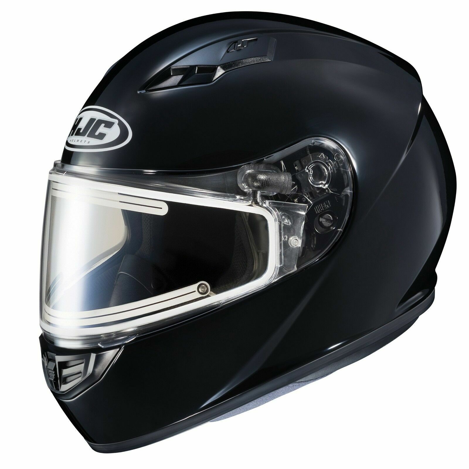 HJC CS-R3 Snowmobile Helmet Electric Heated Shield GLOSS Black XS SM MD ...