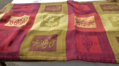 Fall Harvest Leaf olive and burgundy table runner 54" x 13" | eBay