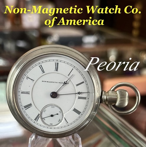 PEORIA Non-Magnetic Watch Co. of America 18 size, Hunting 15j 1898 | eBay