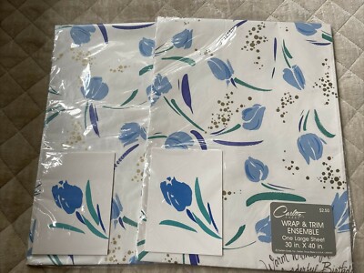 Vintage CARLTON Wrap and Trim Ensemble BIRTHDAY FLORAL 2 packages | eBay