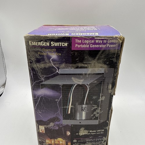 EMERGEN SWITCH Model RT20, 20 AMP RAINTIGHT POWER INLET BOX 5000 Watt ...