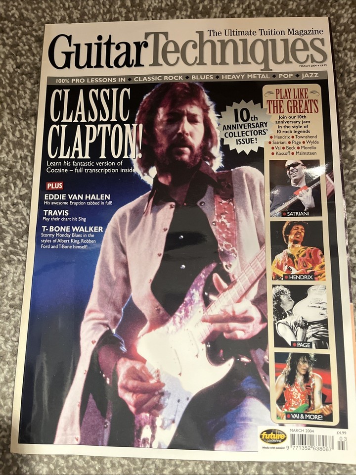 Guitar Techniques Magazine March 2004 10th Anniversary Feat. Clapton ...