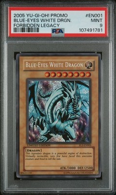 2005 YU-GI-OH! PROMO FORBIDDEN LEGACY #EN001 BLUE-EYES WHITE DRAGON PSA ...