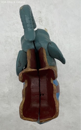 Vintage Cast Iron Colorful Elephant Coin Bank Mechanical/Moveable Trunk ...