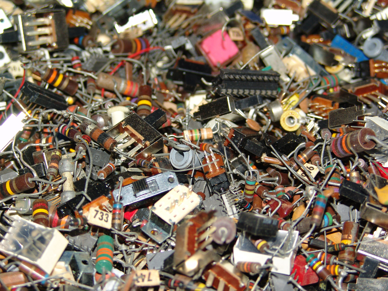 Lot of Misc Resistors Capacitors Switches Sockets Transistors 7-Segment ...