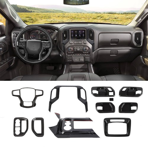 10x Carbon Fiber Central Control Cover Trim Interior Kit For Chevrolet ...