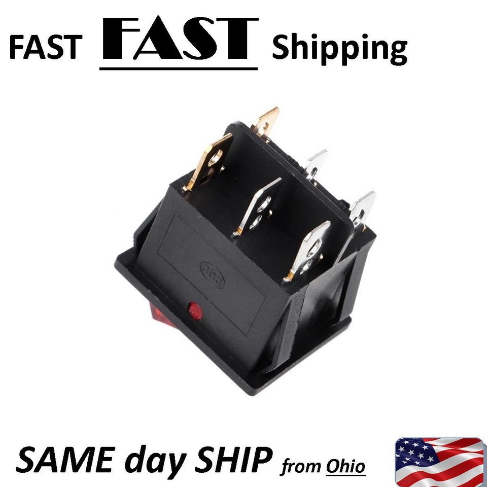 120vAC 10A max Dual Switch with light - Square Snap in design 240vAC ...