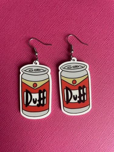 Duff Beer Style Resin Dangle Earrings, Quirky, Fun, Surgical Stainless ...