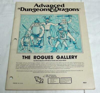 TSR AD&D 1980 - Advanced Dungeons & Dragons - The Rogues Gallery ...