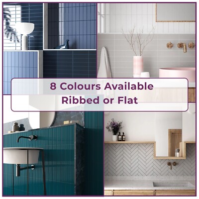 Small Brick Ceramic Wall Ribbed Tile Kitchen Backsplash Shower Tile | 8 ...