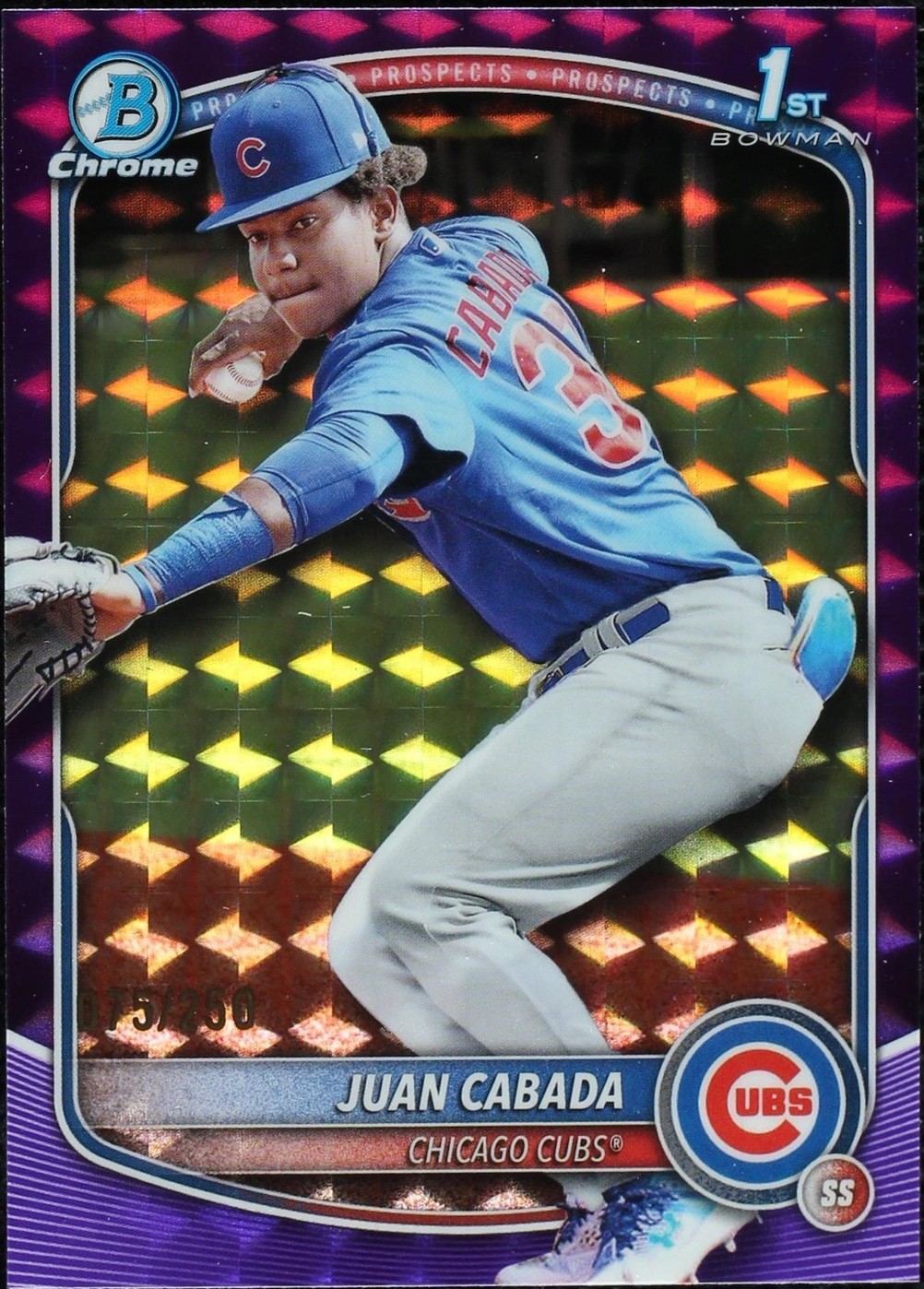 2025 Bowman Chrome - Prospects Juan Cabada, Juan Cabada #BCP-207 Purple ...