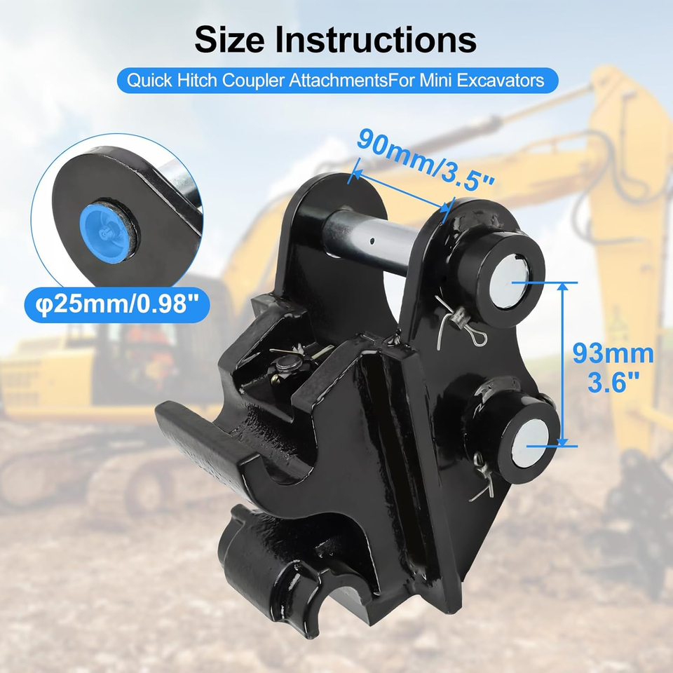 Attachment Quick Hitch Coupler Attachments for 0.8-2.0 Ton Mini ...