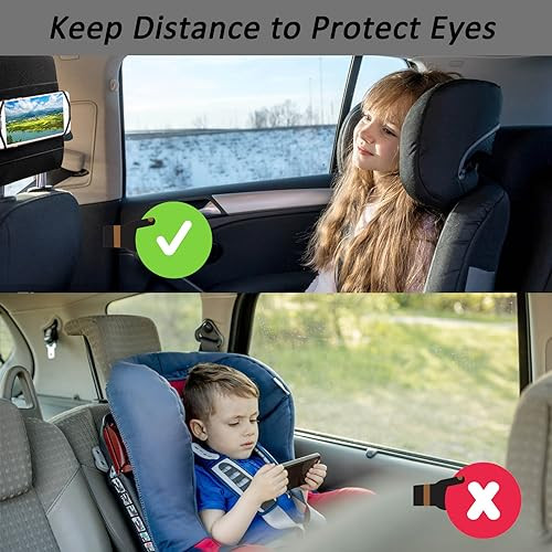 2 Pack Car Headrest Phone Mount Holder Fits All 3.5-7 Inch Cell Phone ...