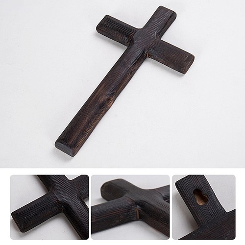Vintage Wooden Wall Cross Portable Handheld Crucifix Holy Religious-11* ...