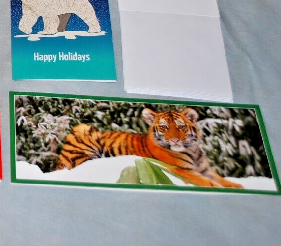 5 WWF World Wildlife Fund Holiday Christmas Cards W Envelopes 8 x 3 ...