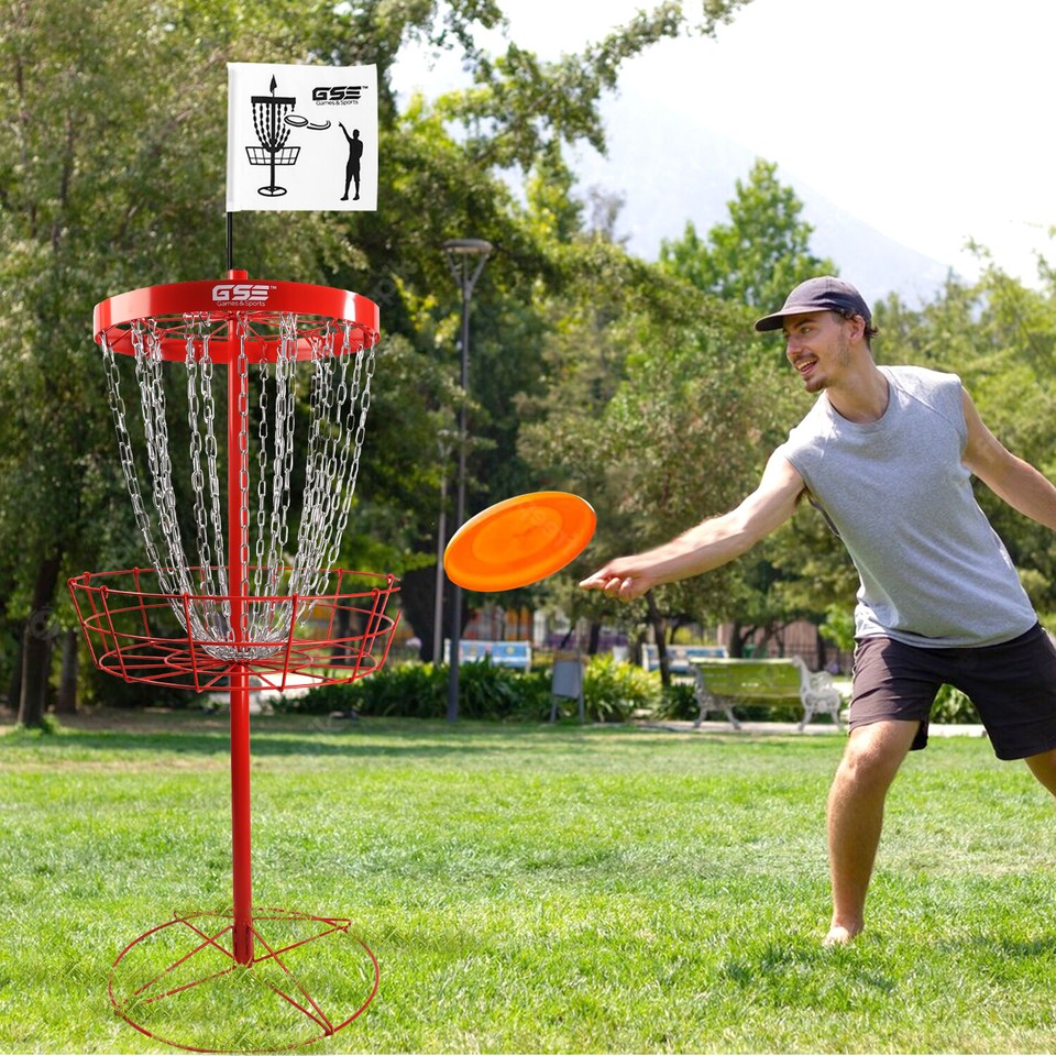 Portable 24-Chain Disc Golf Basket. Disc Golf Target Goal for Discs ...