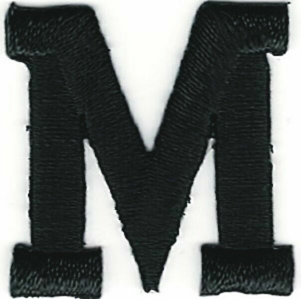 Black Letter M Patch Embroidered Cut out Iron on Sew on (1" in) Lot of ...