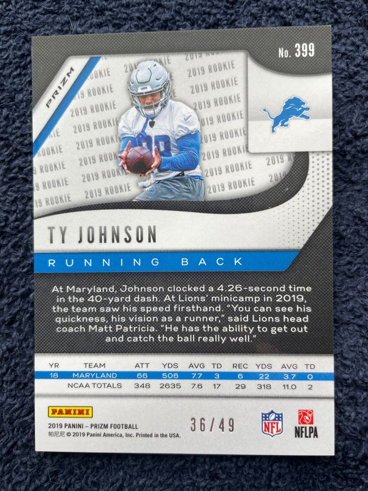 TY Johnson #399 - 2019 Panini Prizm Football - Rookies Prizm Power ...