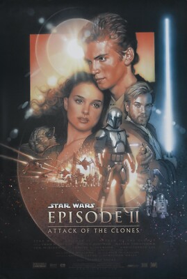 Star WarS Episode II REG ORIGINAL Movie Poster DOUBLE SIDED 27×40 ...