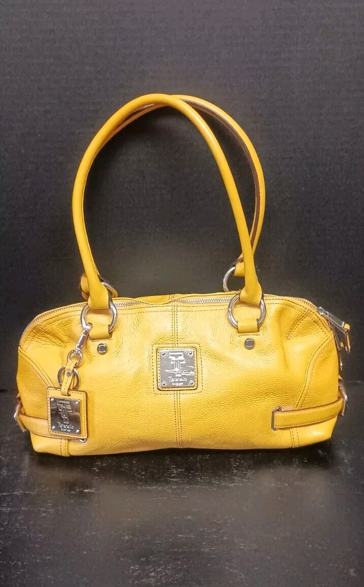Tignanello Yellow Leather Satchel Shoulder Bag Handbag - Gem