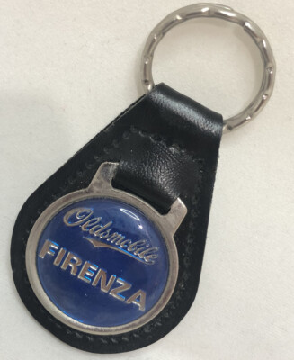 Vtg Oldsmobile Firenza Leather Keychain Metal Car Vehicle Company Logo ...
