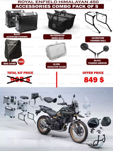 Royal Enfield Himalayan 450 Accessories Combo Pack of 6 | Rear | Black ...