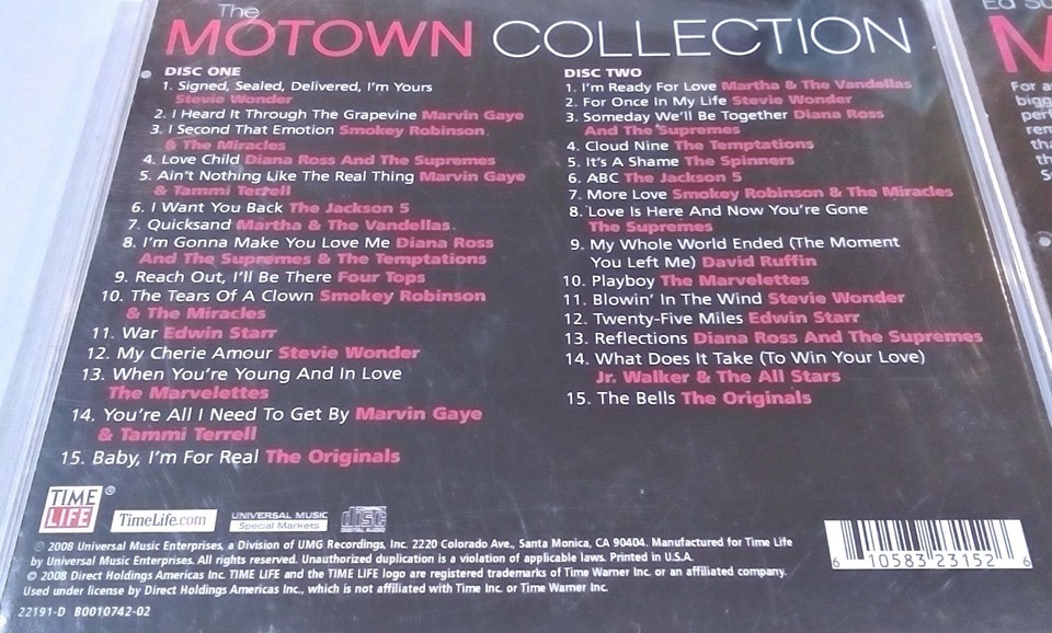 MOTOWN COLLECTION 10 CD + 1 DVD TIME LIFE MUSIC COMPILATION 2008 ...