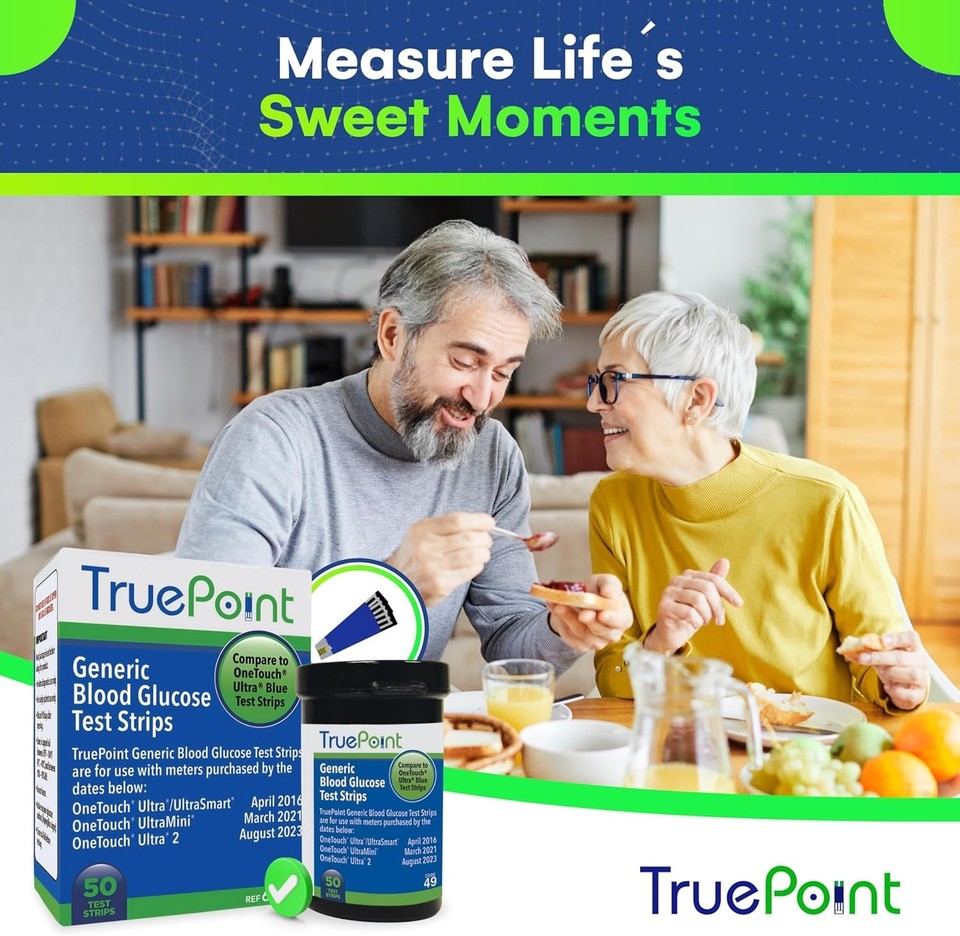 TRUE POINT - UNISTRIP 1 Blood Glucose Strips 100 Qty. Generic for ONE ...