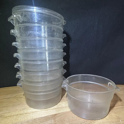 Cambro 2 Qt Round Clear Storage Containers – Lot of 8 (1 Lid) – NSF ...