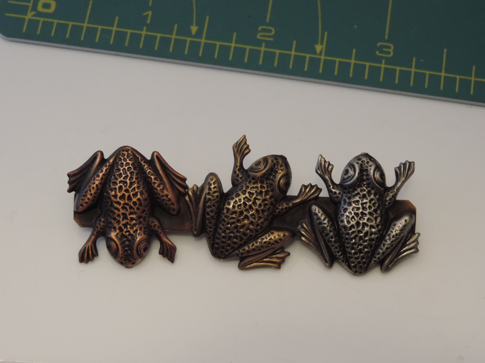 Tree Frog Toad 3 Color Copper Silver Brass Long Brooch AA FROG Acronym ...