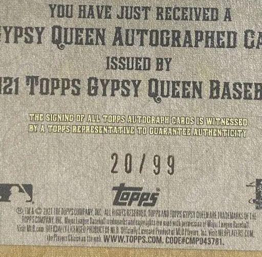 DJ LeMahieu AUTO /99 2021 Topps Gypsy Queen Blue Parallel #GQA-DL On ...