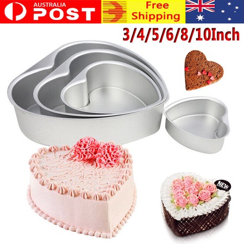 3/4/5/6/8/10" Tin Heart Shaped Bread Cake Pan Bakeware Mold Baking Tray ...