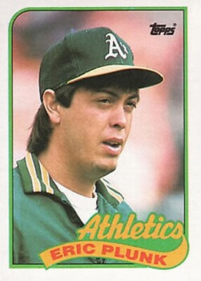 1989 Topps #448 Eric Plunk Pitcher Oakland Athletics FREE shipping | eBay