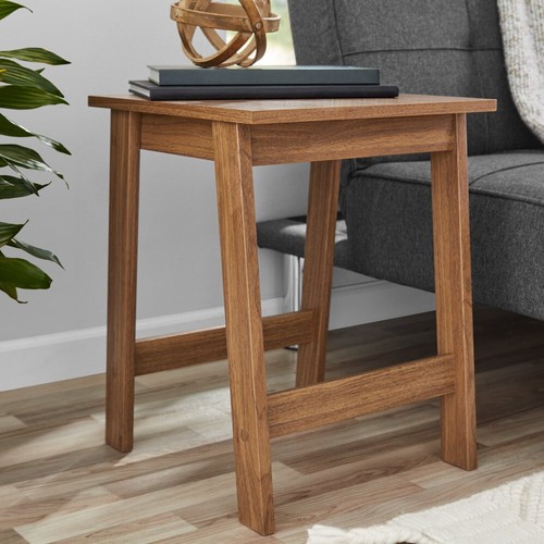 Mainstays Small Square Wood Side Table, Walnut Finish | eBay