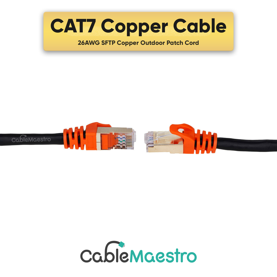 Outdoor CAT7 Shielded Patch Cord 26AWG Ethernet Cable SFTP LAN RJ-45 6 ...