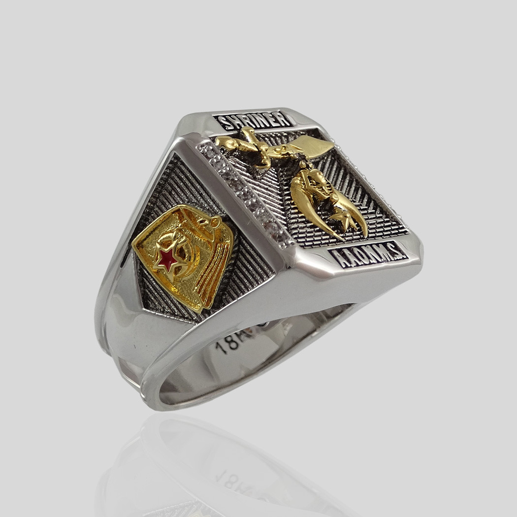 Masonic Shriner Scottish Rite 32 Degree Ring 18K Gold Plated Templar by ...